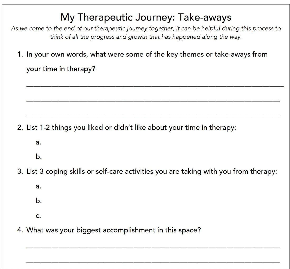 Therapy Termination Worksheet – Just Counseling Things