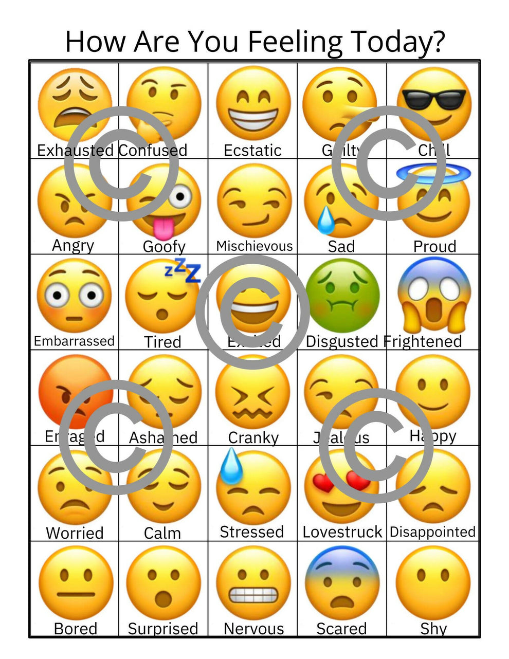 Emoji Feeling Face Sheet – Just Counseling Things