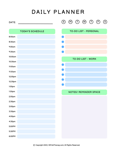 Daily Planner – Just Counseling Things